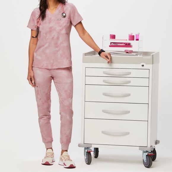 Figs | Other | Nwot Figs Pink Marbled Breast Cancer Scrubs | Poshmark